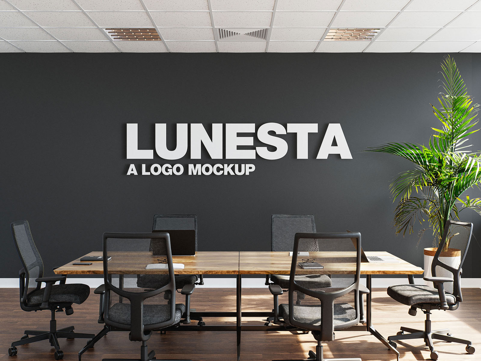 Conference Room Logo Mockup | Mockup Space