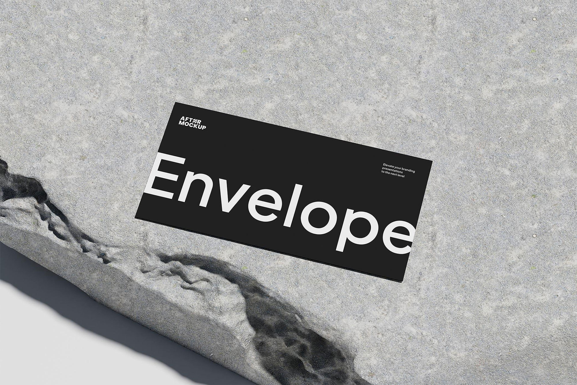 Envelope Mockup on Rock Surface | Mockup Space
