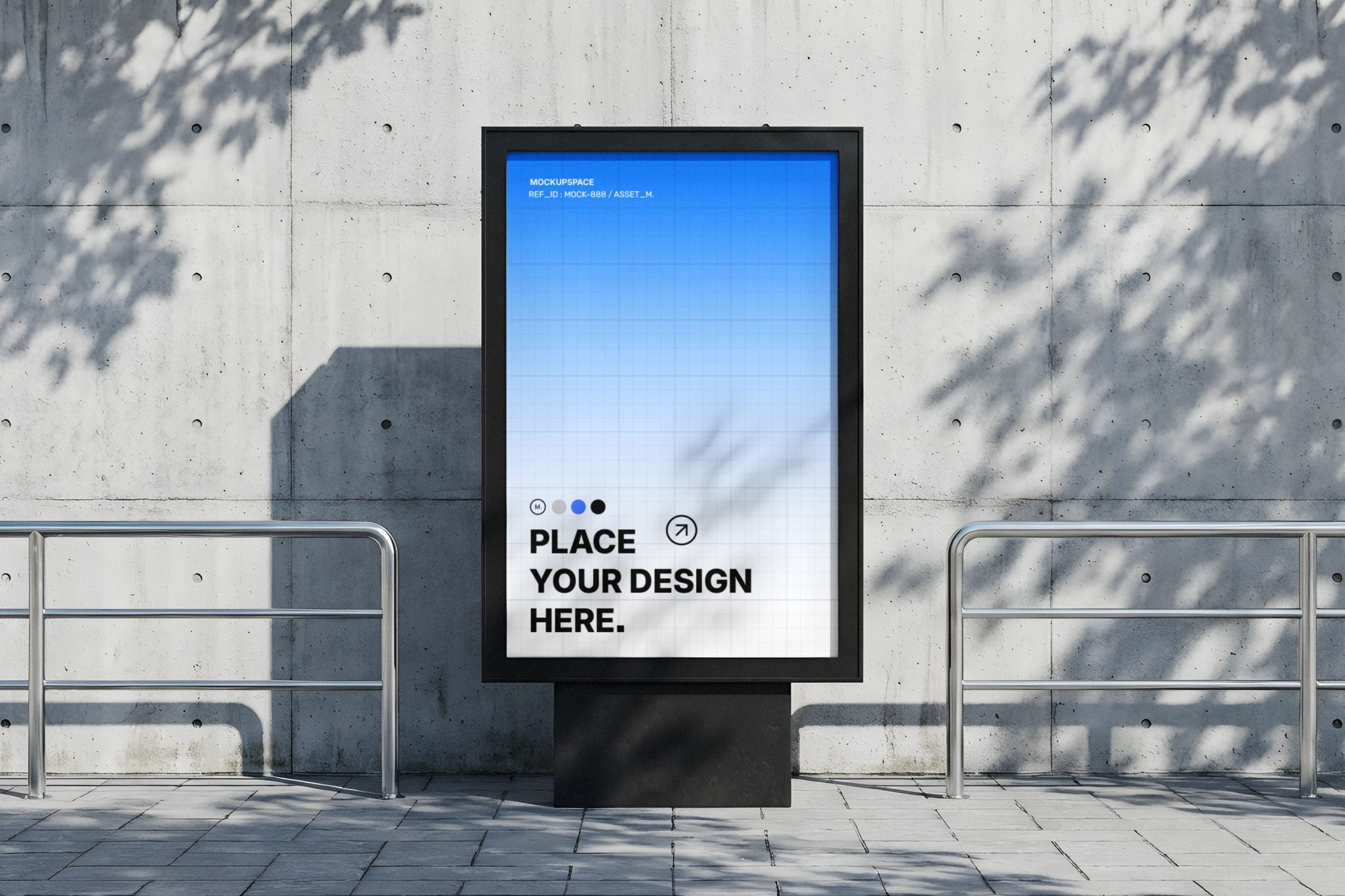 Free Outdoor Billboard Mockup on Concrete Wall | Mockup Space