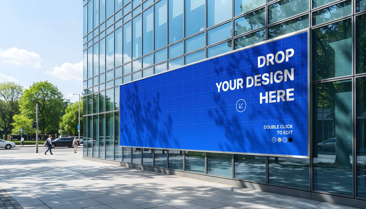 Outdoor Horizontal Building Billboard Mockup | Mockup Space