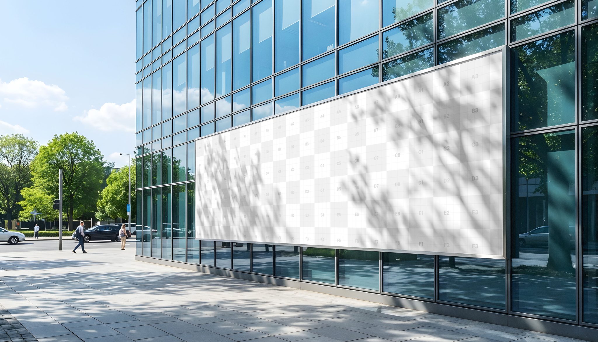 Outdoor Horizontal Building Billboard Mockup | Mockup Space